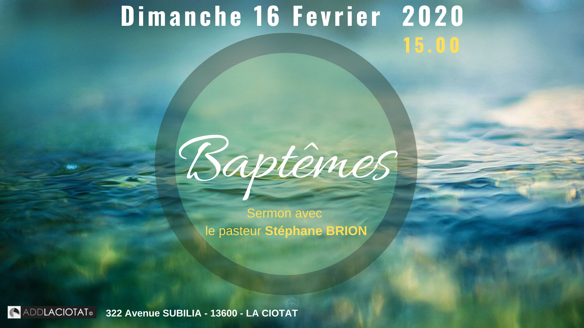 Message du pasteur Stéphane BRION - Eglise Evangélique de La Ciotat